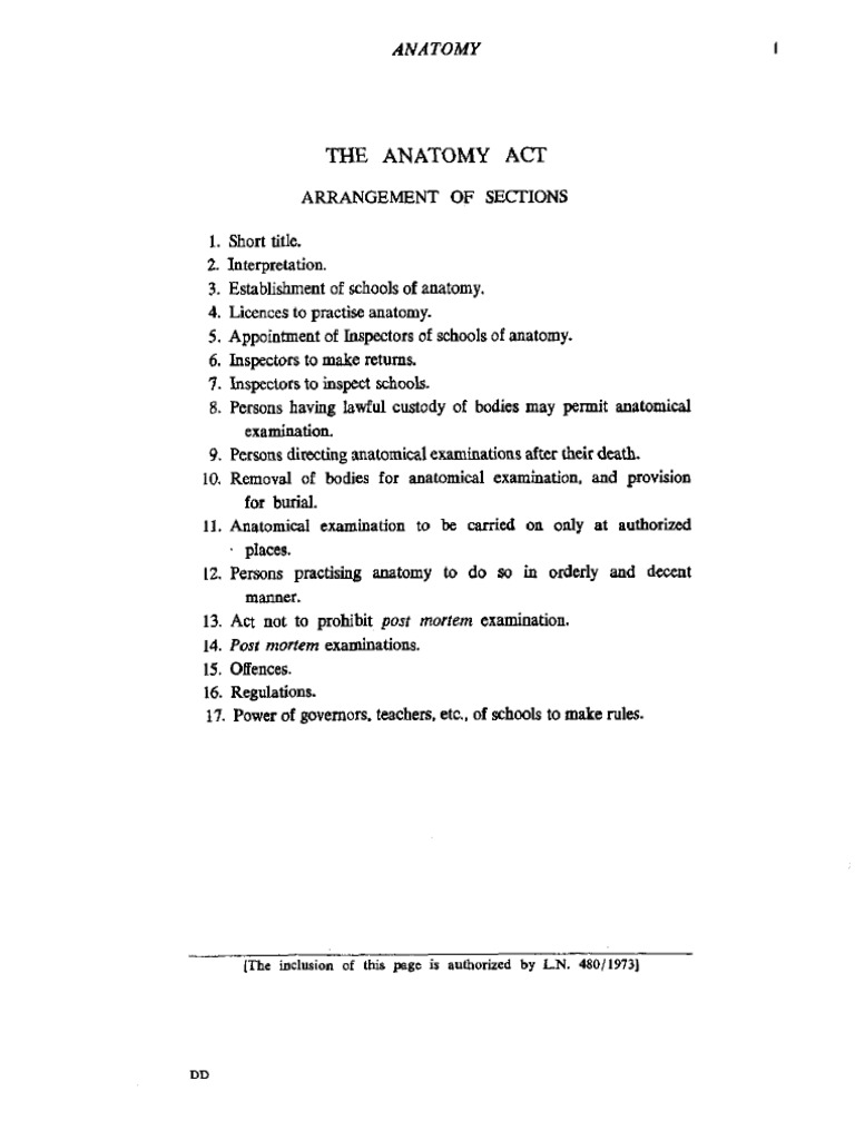 Anatomy Act | PDF | Autopsy | Burial