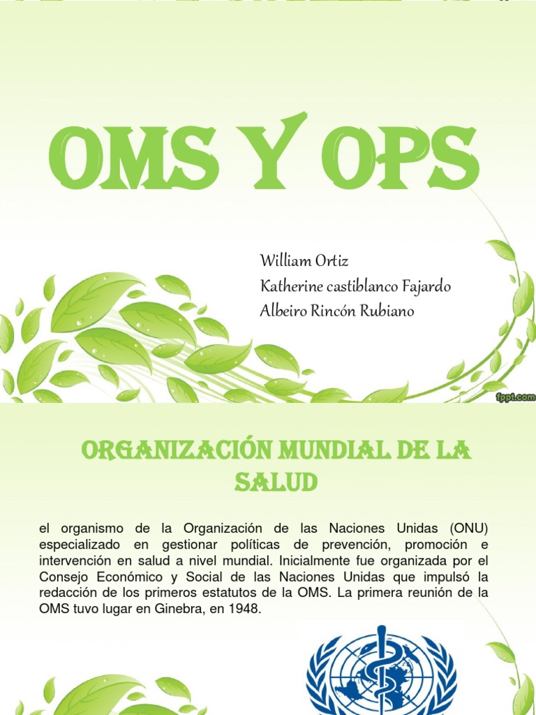 OMS y OPS | PDF | Organización Mundial de la Salud | Organización ...