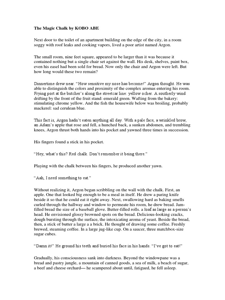 The Magic Chalk by Kobo Abe | PDF | Nature
