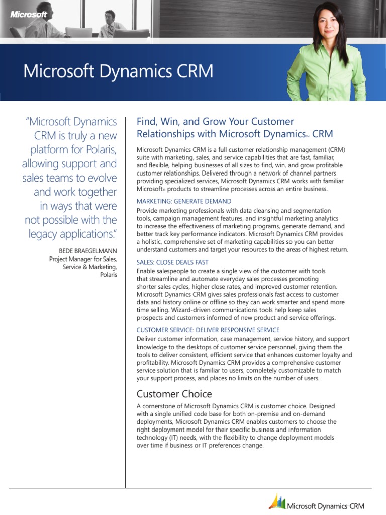 Microsoft Dynamics CRM Datasheet | PDF | Customer Relationship ...