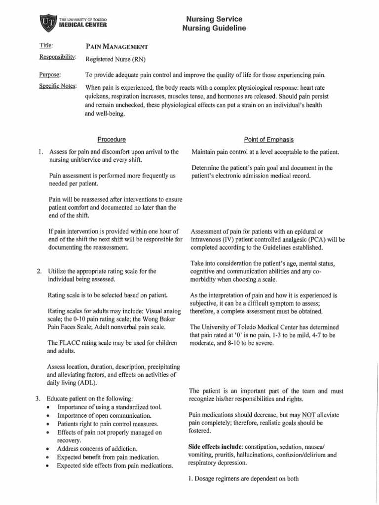 Pain Management Guidelines | PDF | Pain Management | Pain
