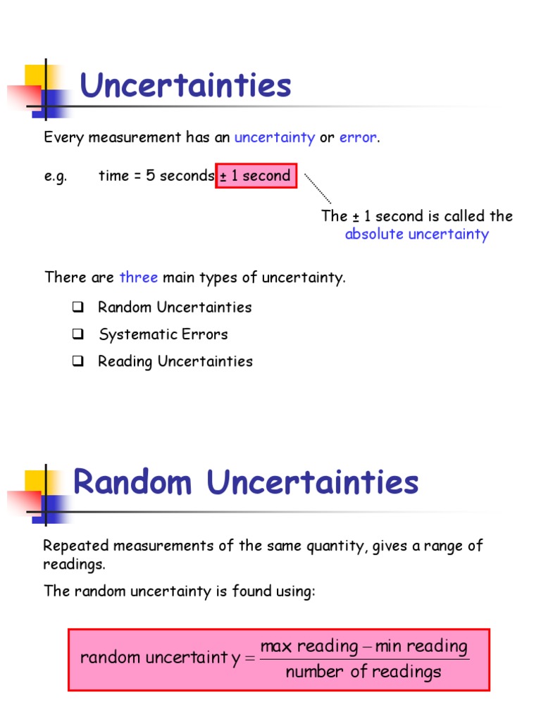 Lesson 3 | Uncertainty | Measurement