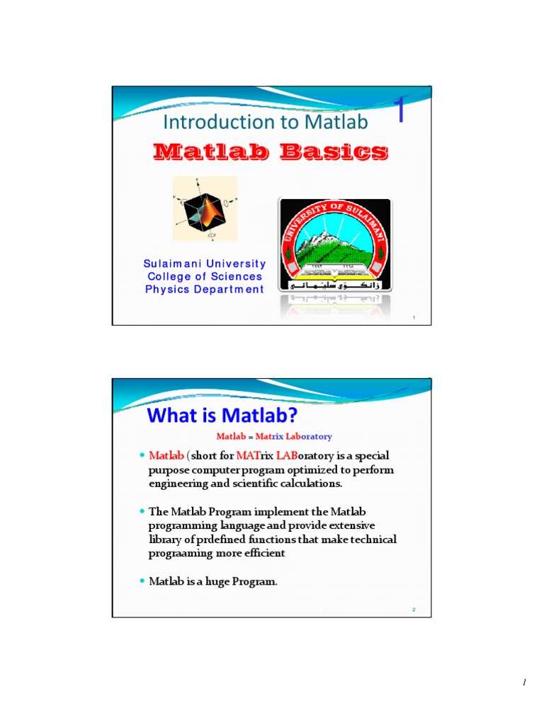 01 Matlab Basics | PDF | Matlab | Trigonometric Functions