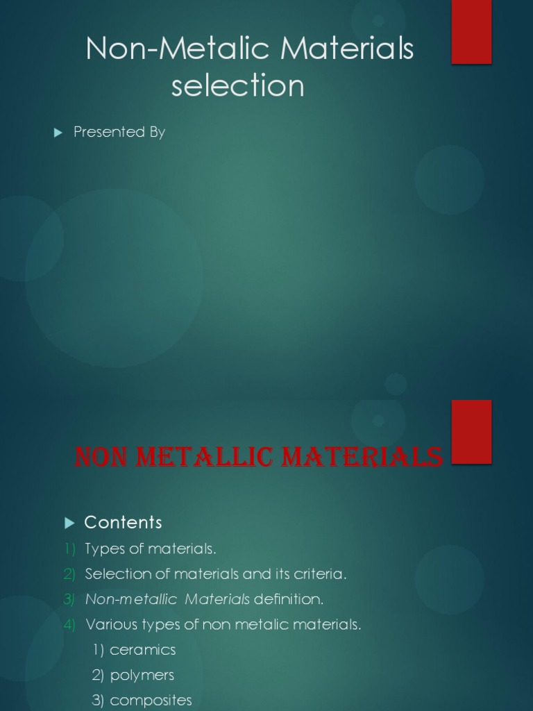 Non-Metallic Materials Selection Guide | PDF | Ceramics | Composite ...