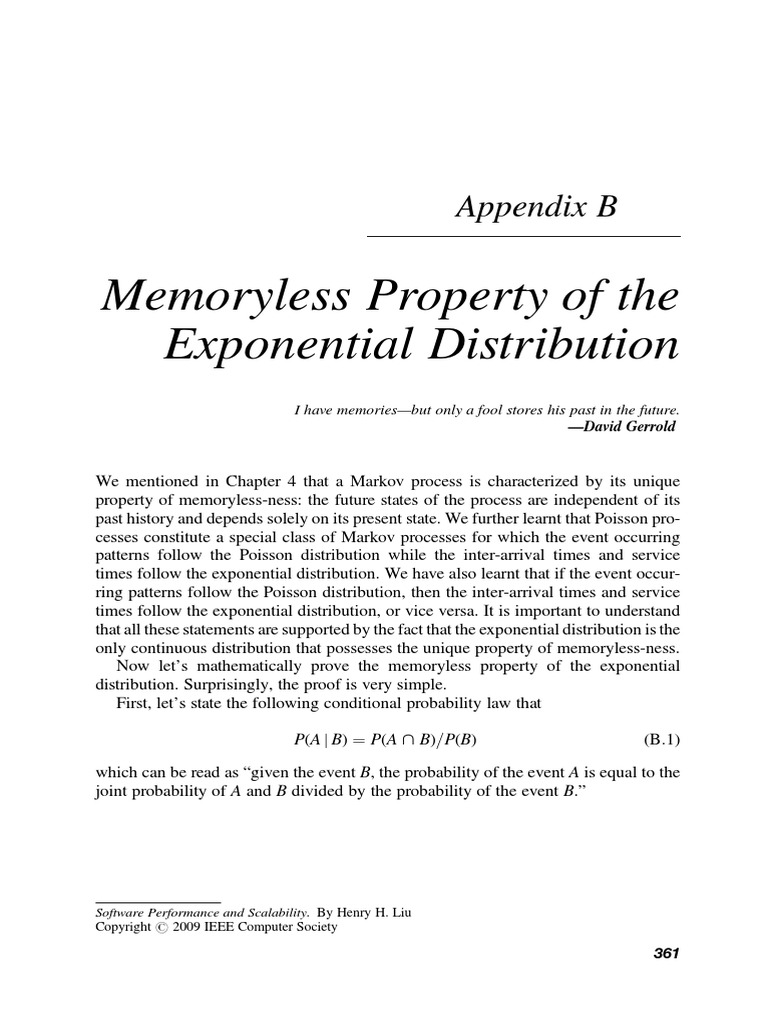 Memoryless Property of The Exponential Distribution: Appendix B | PDF | Markov Chain | Measure ...