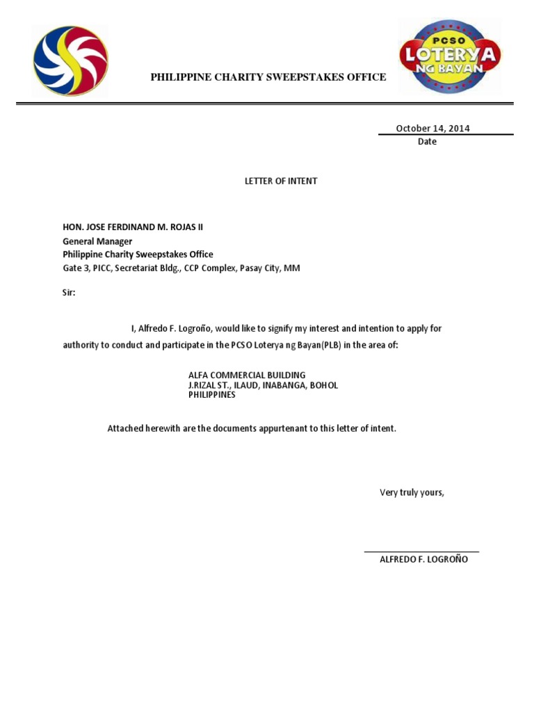 Letter of Intent | PDF | Philippines