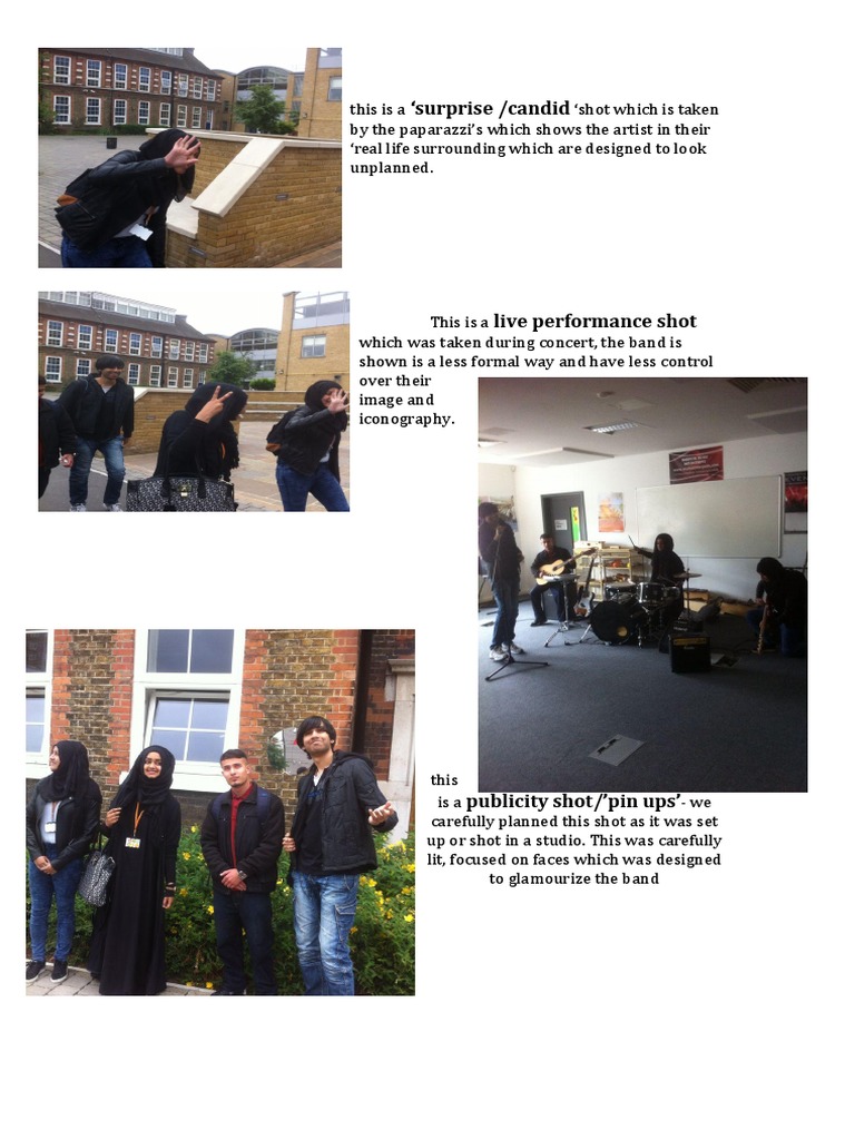 Paparazzi, Performance, and Publicity Shots Explained | PDF