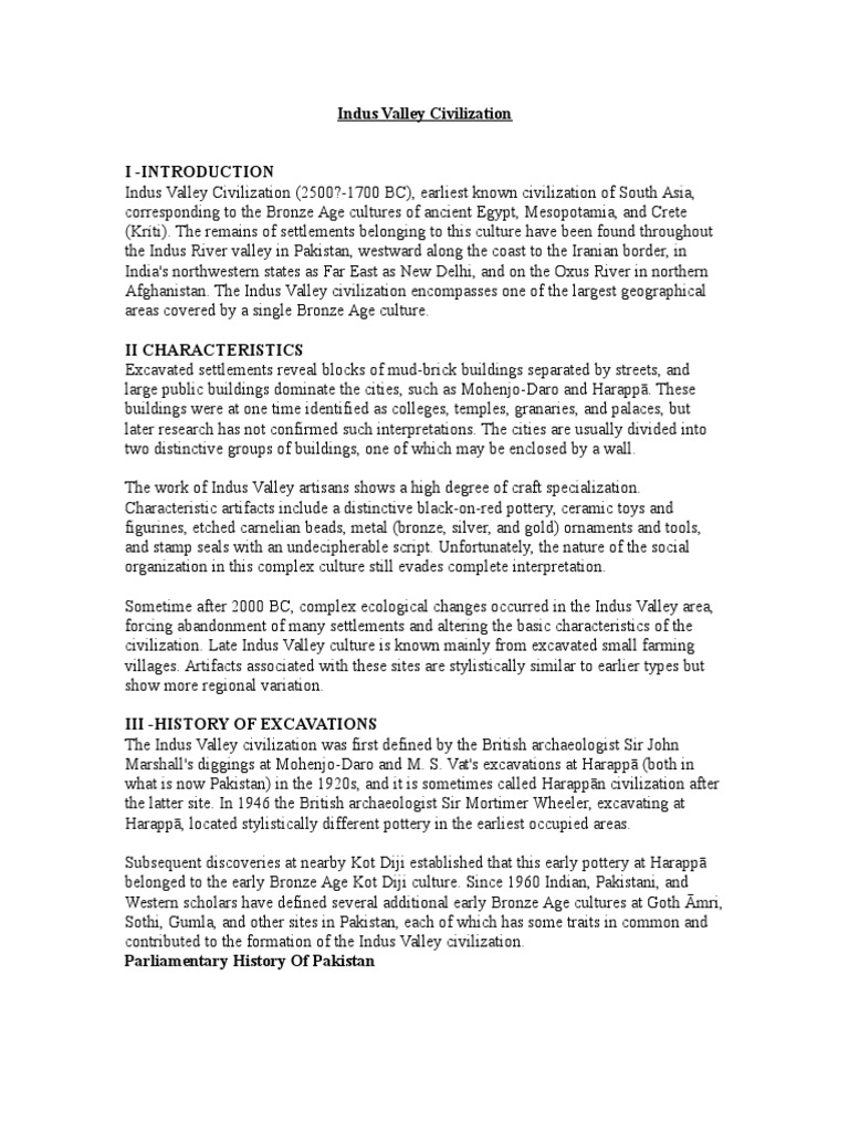 Indus Valley Civilization | PDF