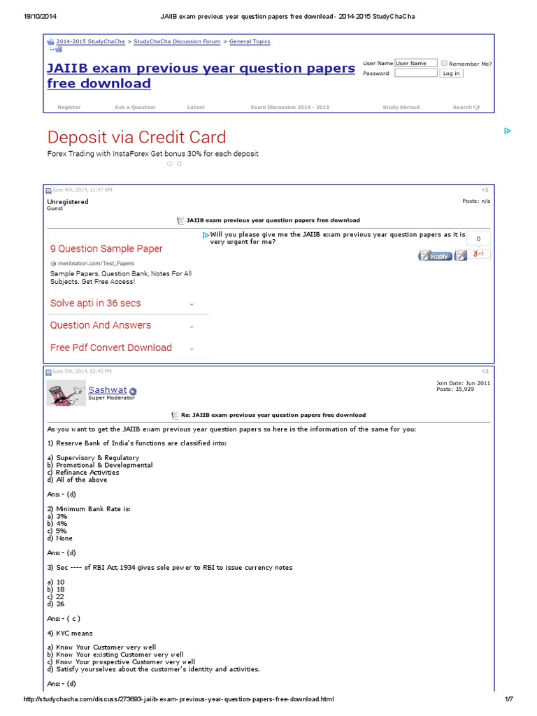 JAIIB Exam Previous Year Question Papers Free Download - 2014-2015 ...