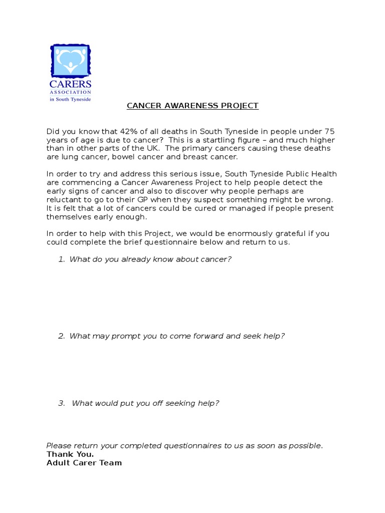 Cancer Awareness Projectflyer | PDF | Public Health | Neoplasms