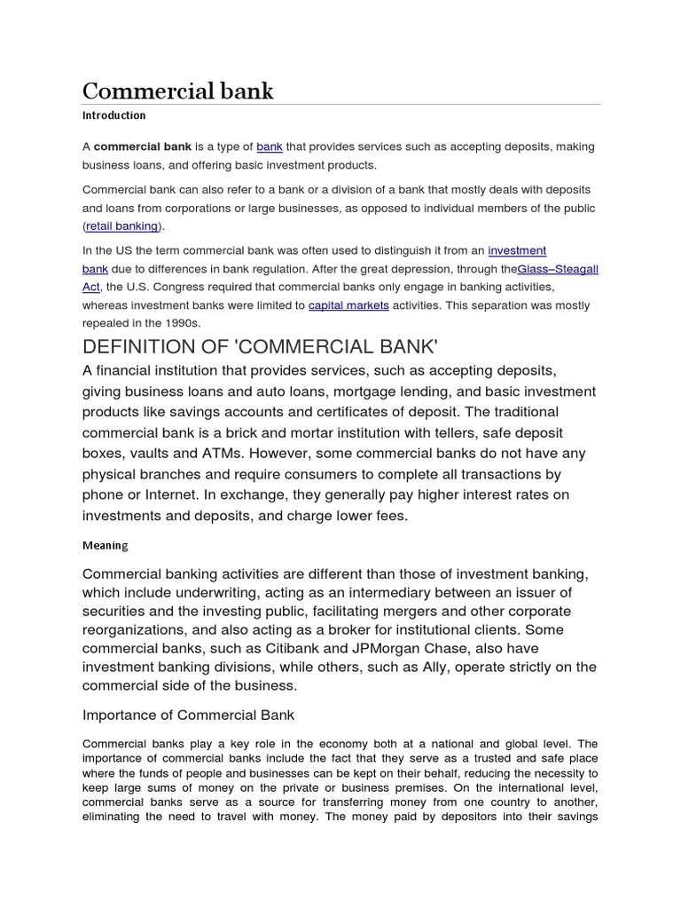 Commercial Bank | Download Free PDF | Commercial Bank | Banks