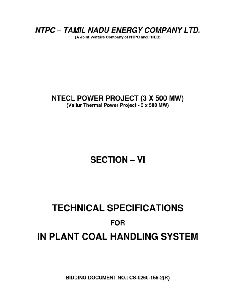 Technical Specifications of CHP NTPC 3x500 MW | PDF | Chemistry ...