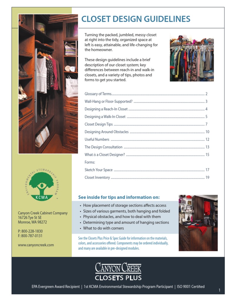 Walk in Closet Design Guide | PDF | Closet | Door