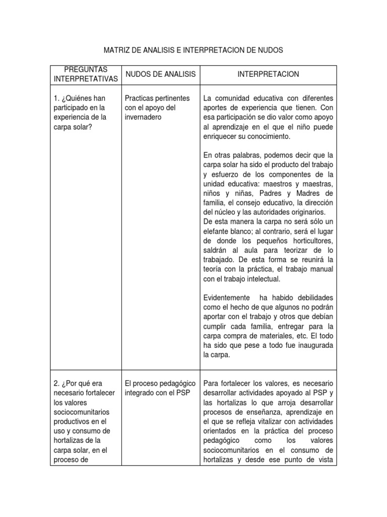 Matriz Analisis Interpretacion Individual Walter Mena | PDF | Plan de estudios | Aprendizaje