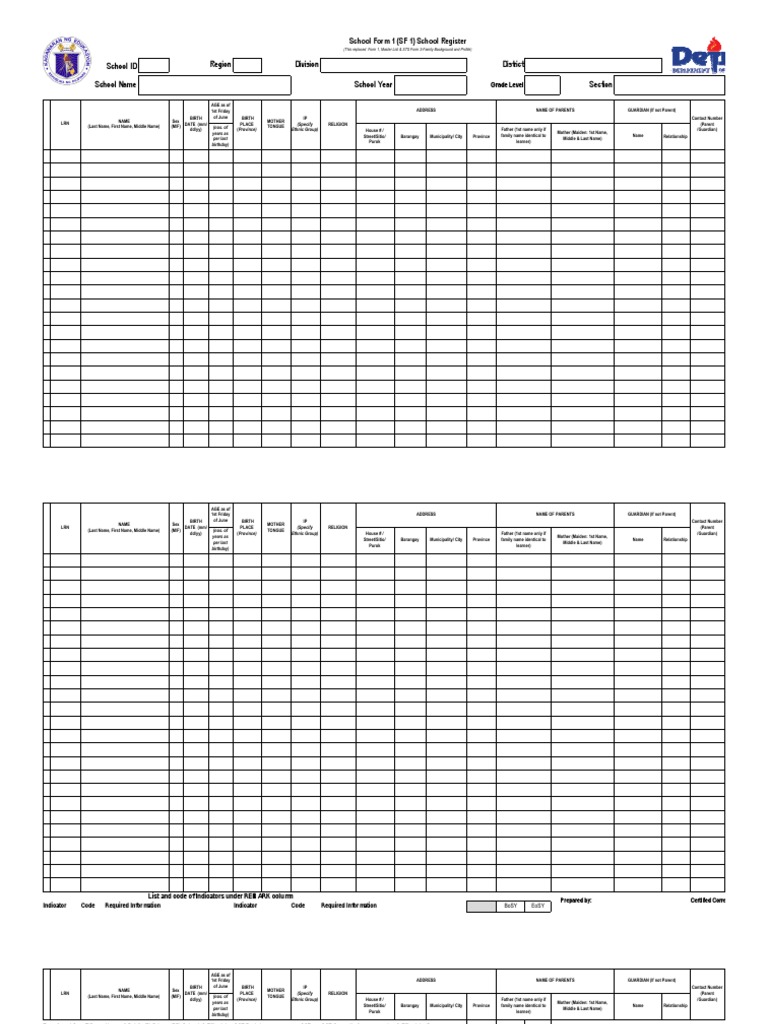 Modified School Forms Spread Sheet | PDF | Teachers