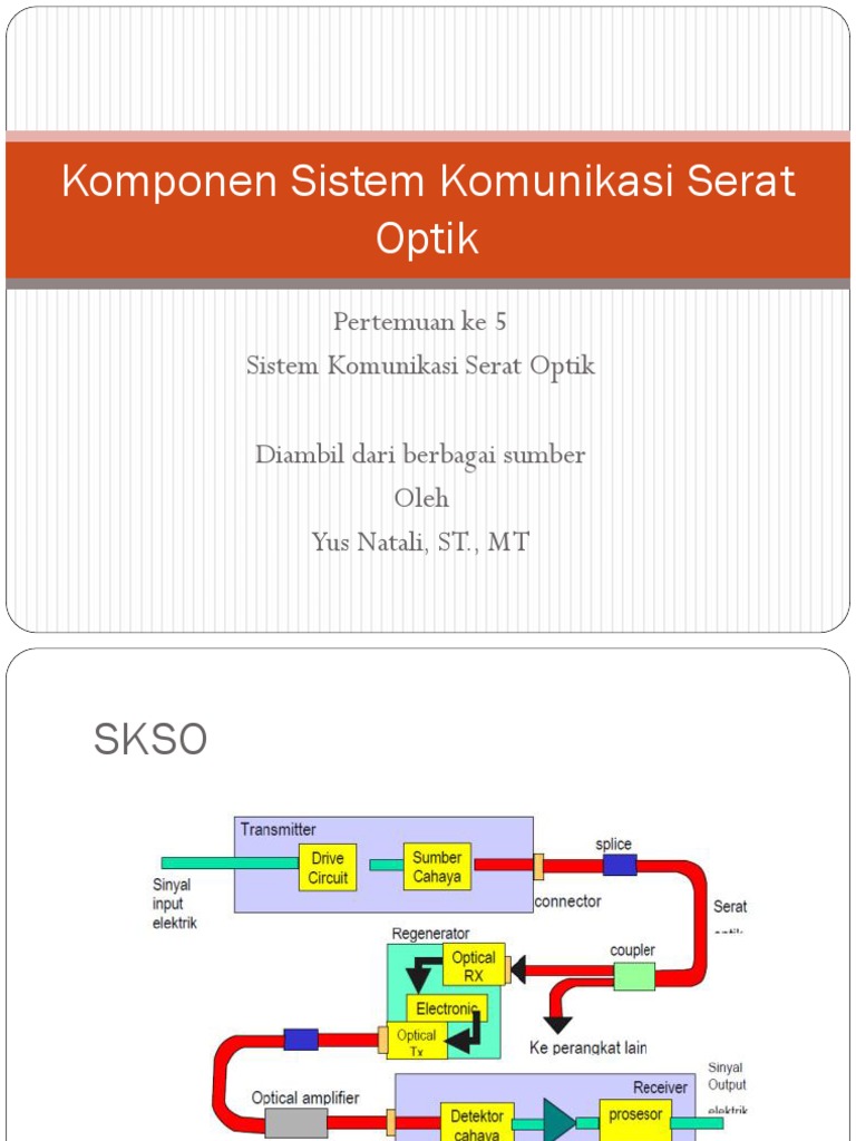 Komponen Sistem Komunikasi Serat Optik | PDF | Optical Fiber | Laser
