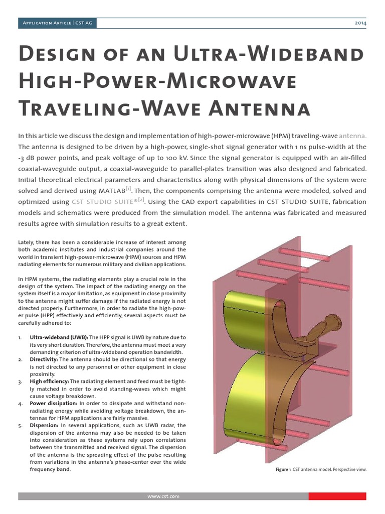 CST Application Note Ultra Wideband High Power Microwave Traveling Wave ...