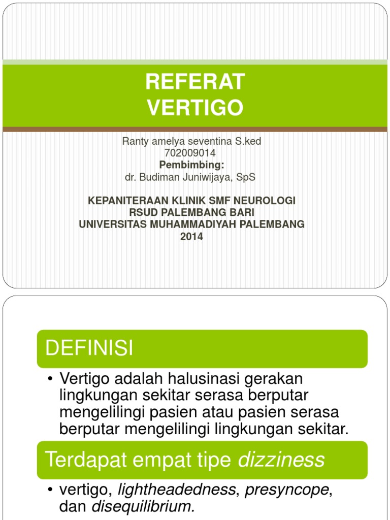 Panduan Lengkap tentang Vertigo dan Etiologinya | PDF