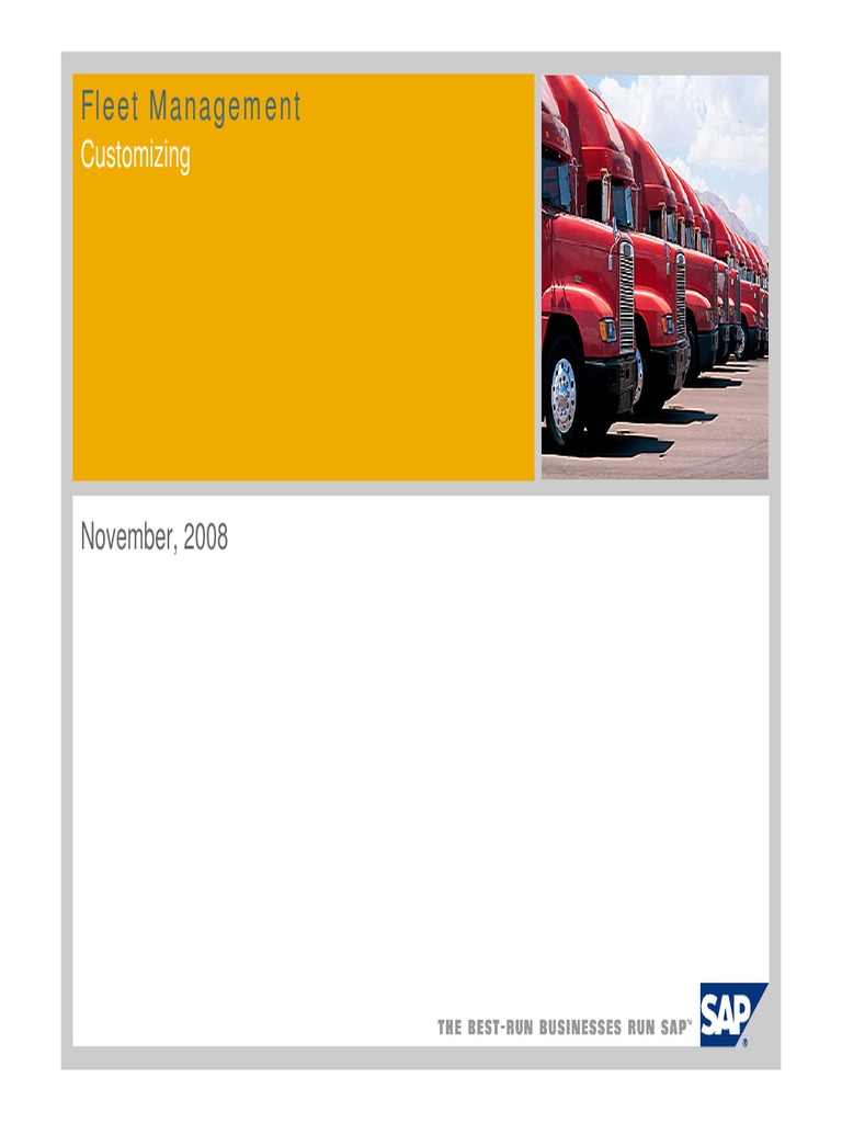 Fleet Management: Customizing | PDF | Proprietary Software | Sap Se
