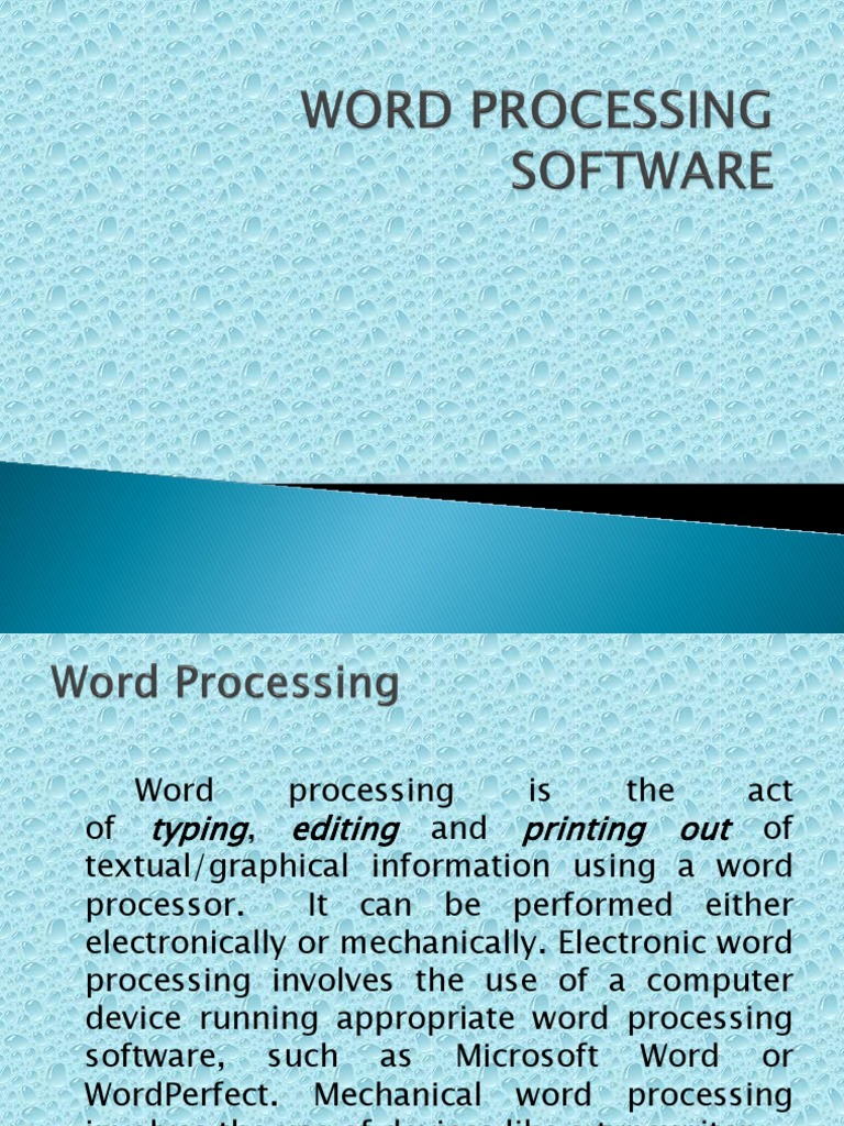 Word Processing Software