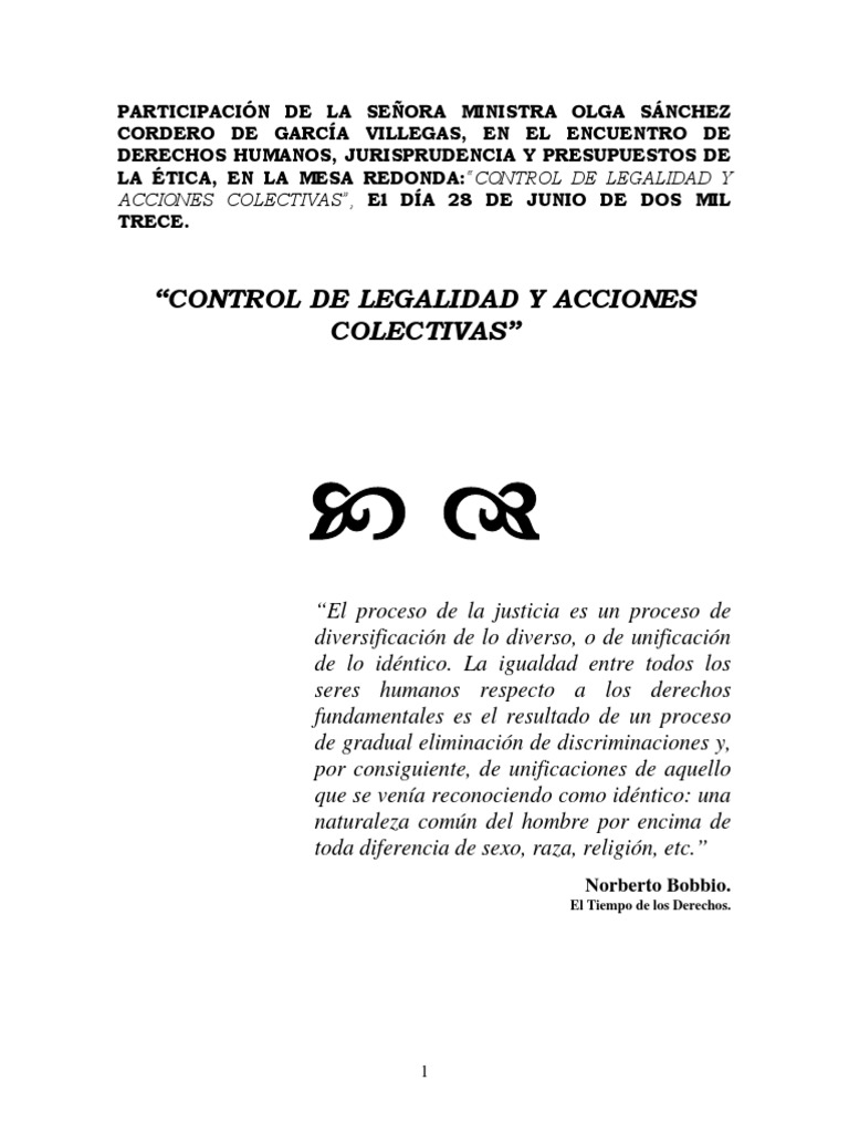 Control de Legalidad y Acciones Colectivas PDF | PDF