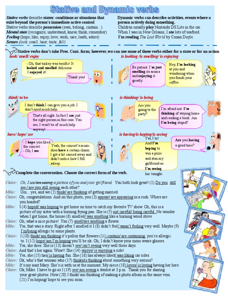 Stative and Dynamic Words | PDF