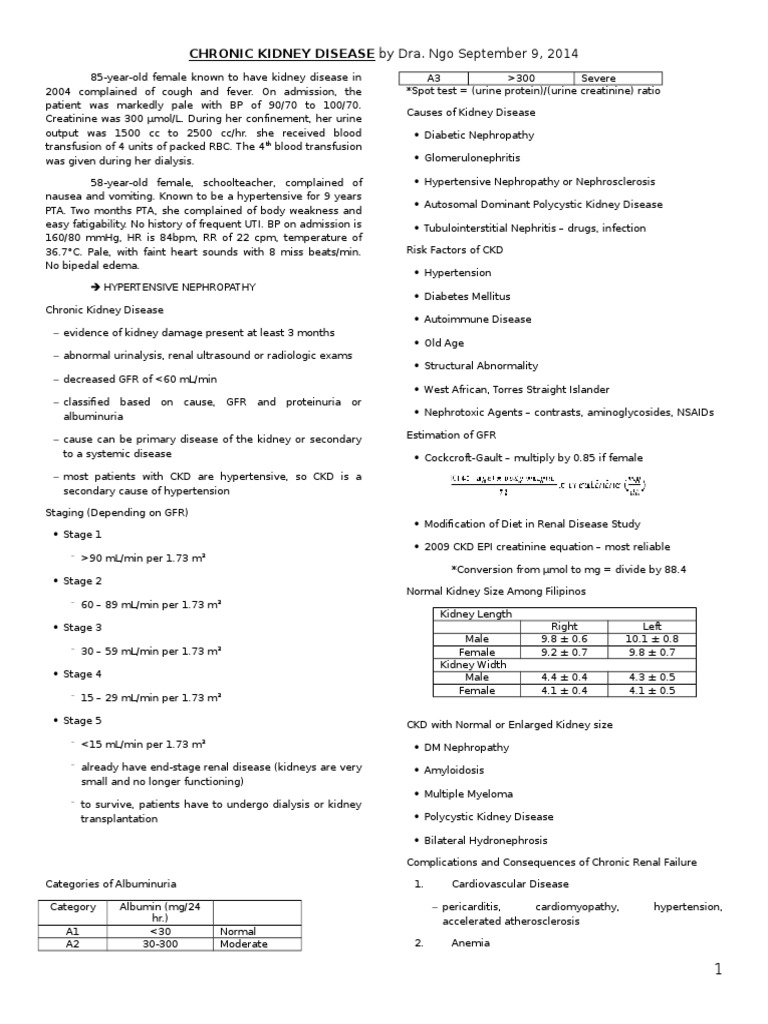 Chronic Kidney Disease Pdf Endocrine System Medical Specialties