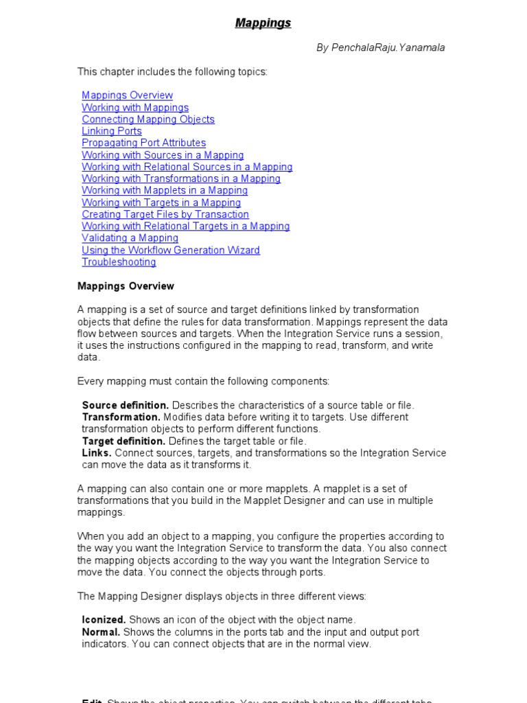 Working With Mappings Pdf Relational Model Table Database