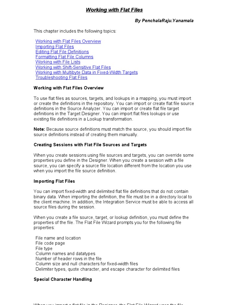 Working With Flat Files | PDF | String (Computer Science) | Computer File