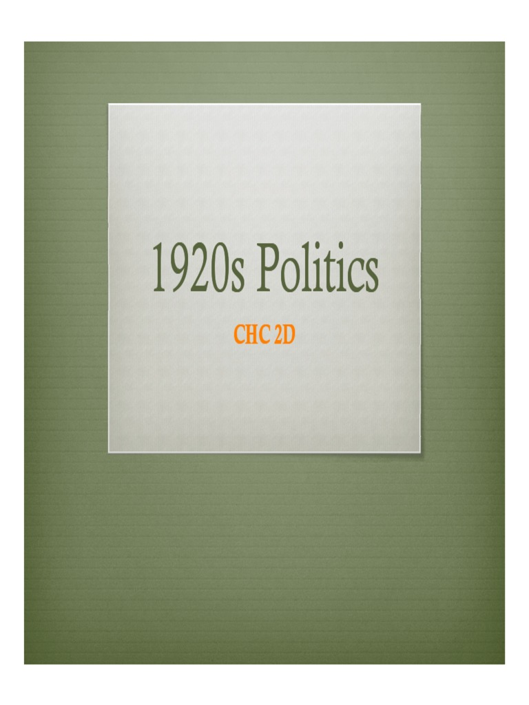 1920s Politics | PDF | Elections | Public Sphere
