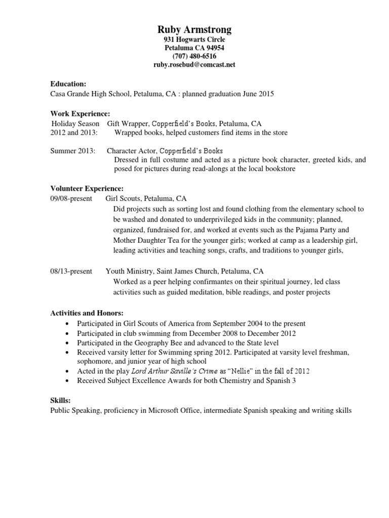 Resume For Ruby | PDF | Social Science | Language Arts & Discipline