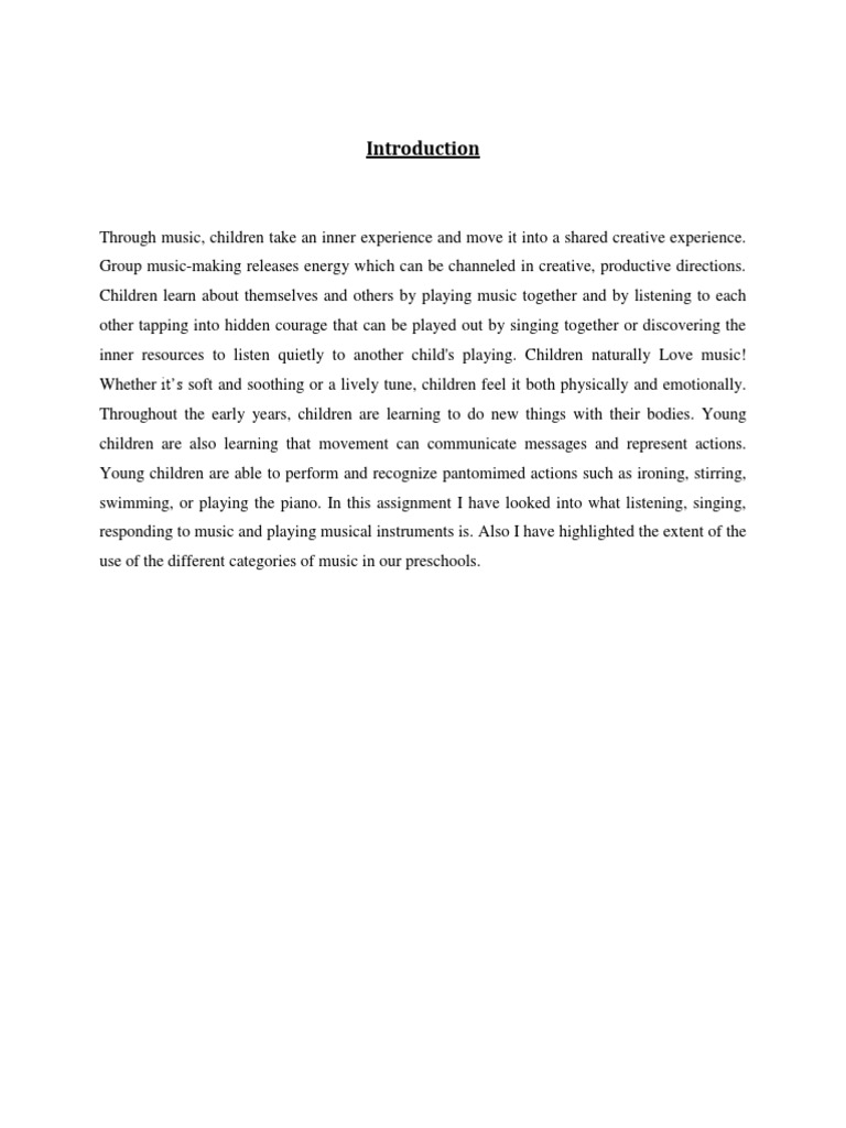 Music Assignment | PDF | Singing | Music Education