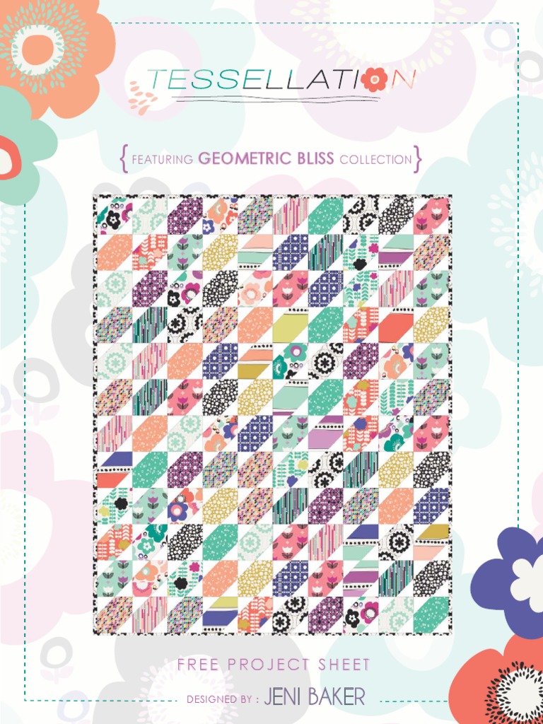 Tessellation Quilt Free Instructions | PDF | Seam (Sewing) | Sewing Machine