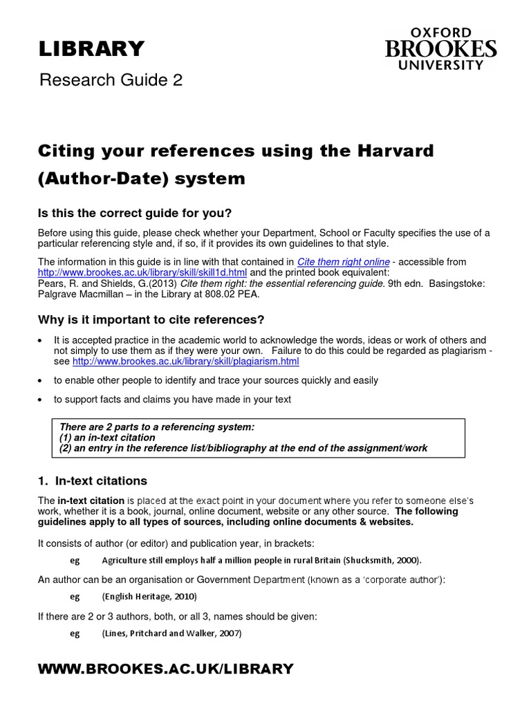 Harvard Referencing Guide for Websites | PDF | Social Science | Foreign ...