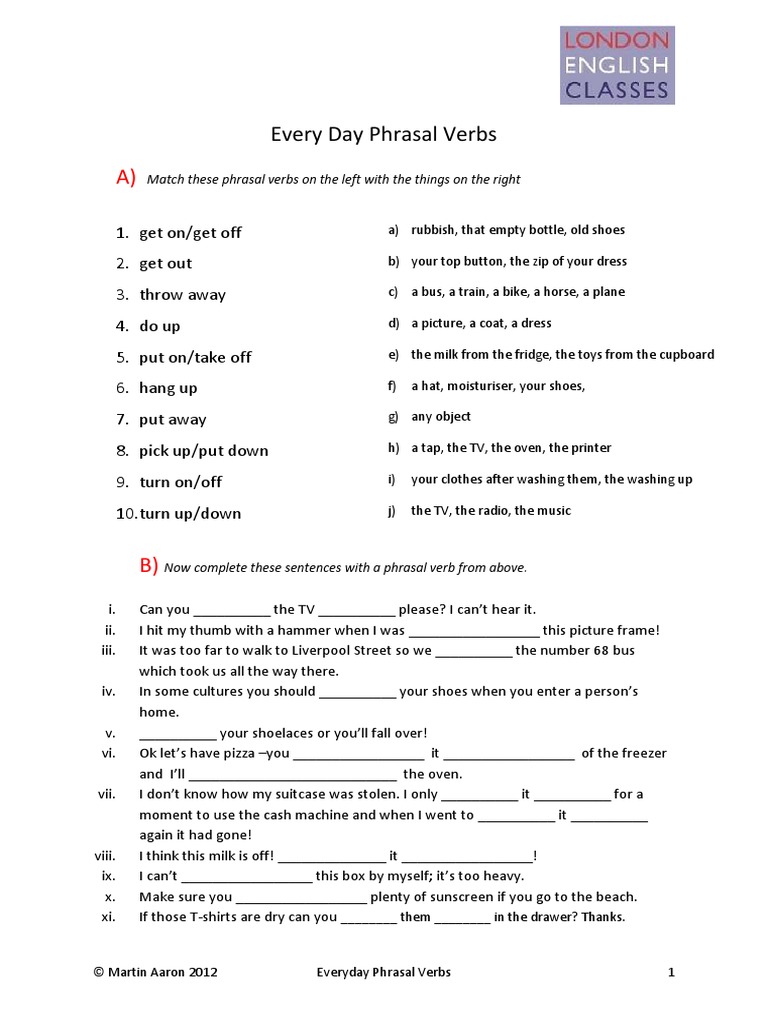 Every Day Phrasal Verbs | PDF