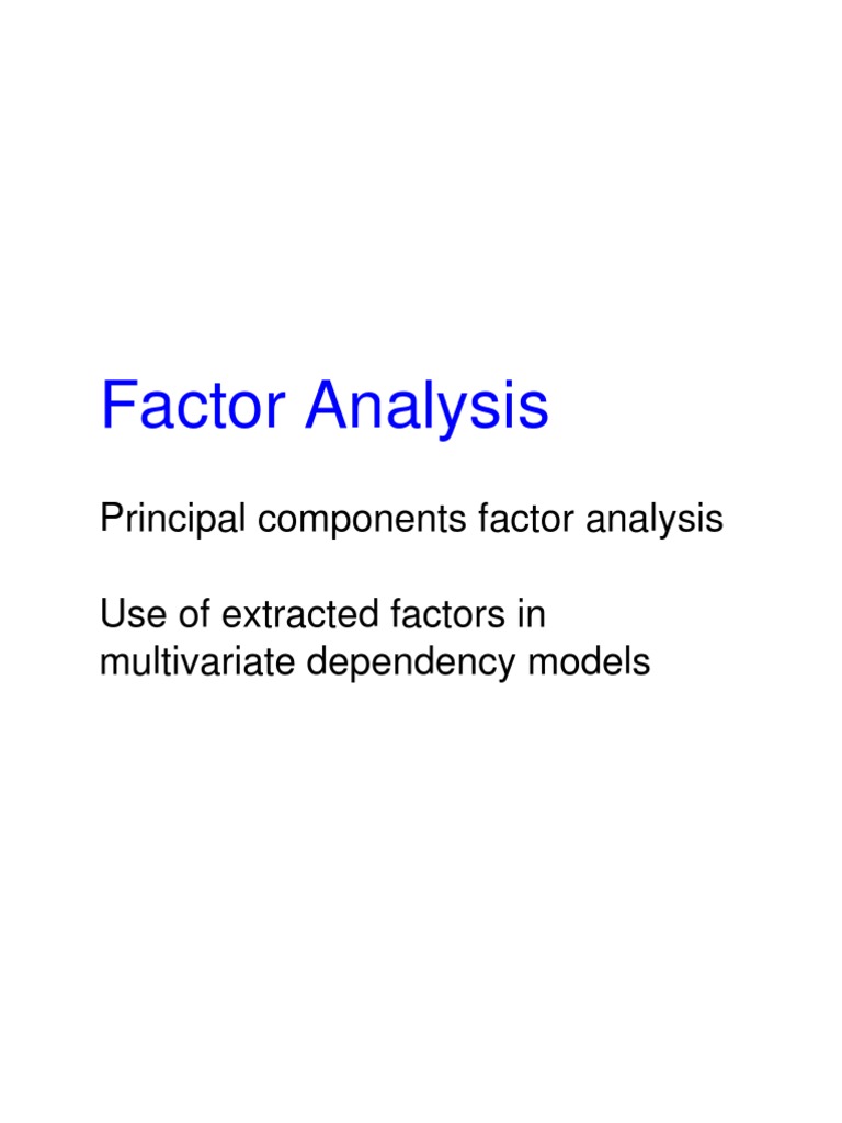 Understanding Factor Analysis Techniques | PDF | Factor Analysis | Data ...