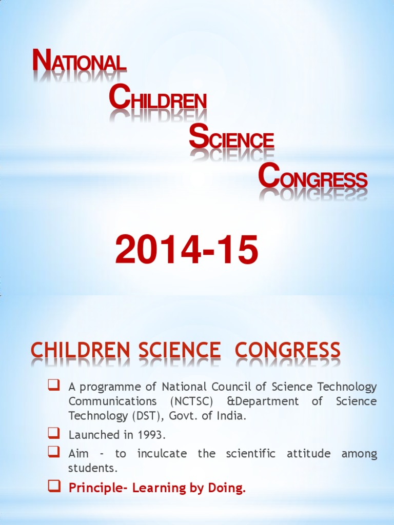 National Children Science Congress | PDF | Data Analysis | Science