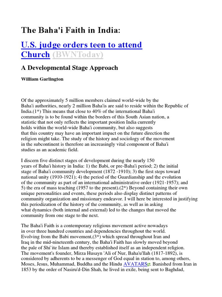 Baha'i in India | PDF | Bahá'í Faith | Religious Conversion