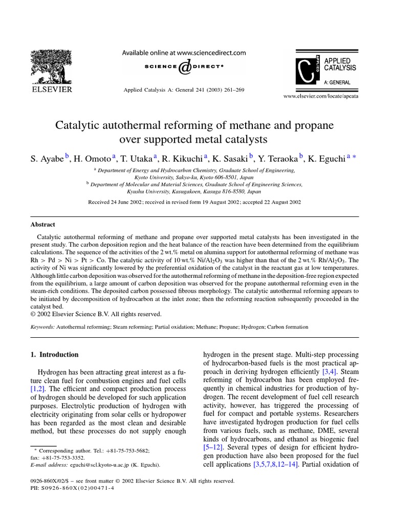 Autothermal Reforming Process | PDF | Catalysis | Chemical Reactions
