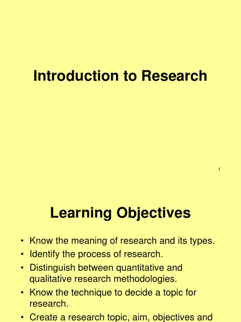 1 Introduction To Research | PDF | Quantitative Research | Qualitative ...
