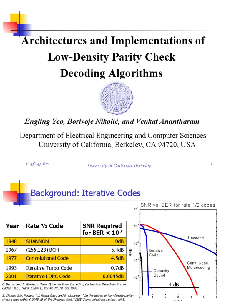 Architectures And Implementations Of Ldpc Decoding Algorithm Pdf Low Density Parity Check