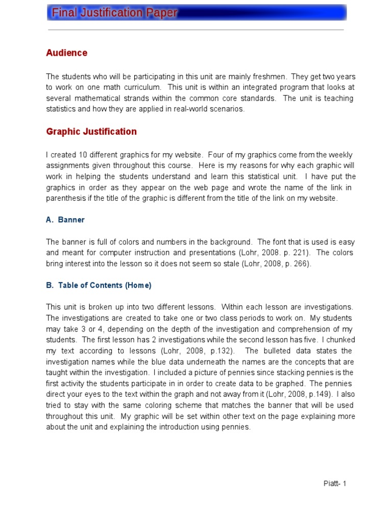 Final Justification Paper | PDF | Graphics | Typefaces