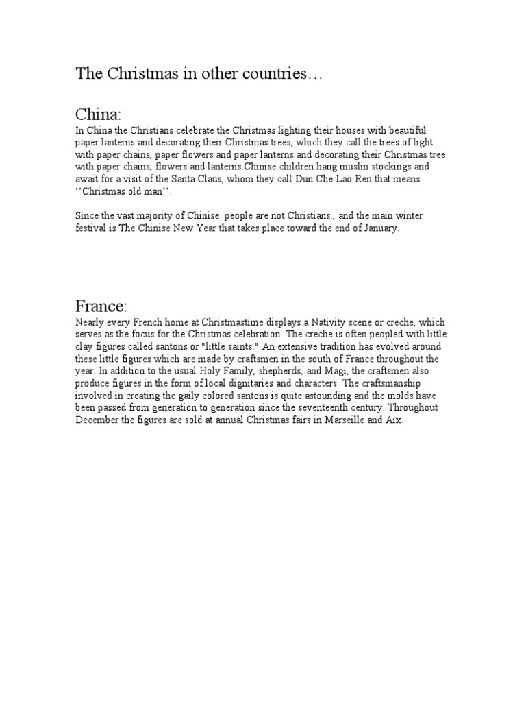 Christmas Traditions in China and France | PDF