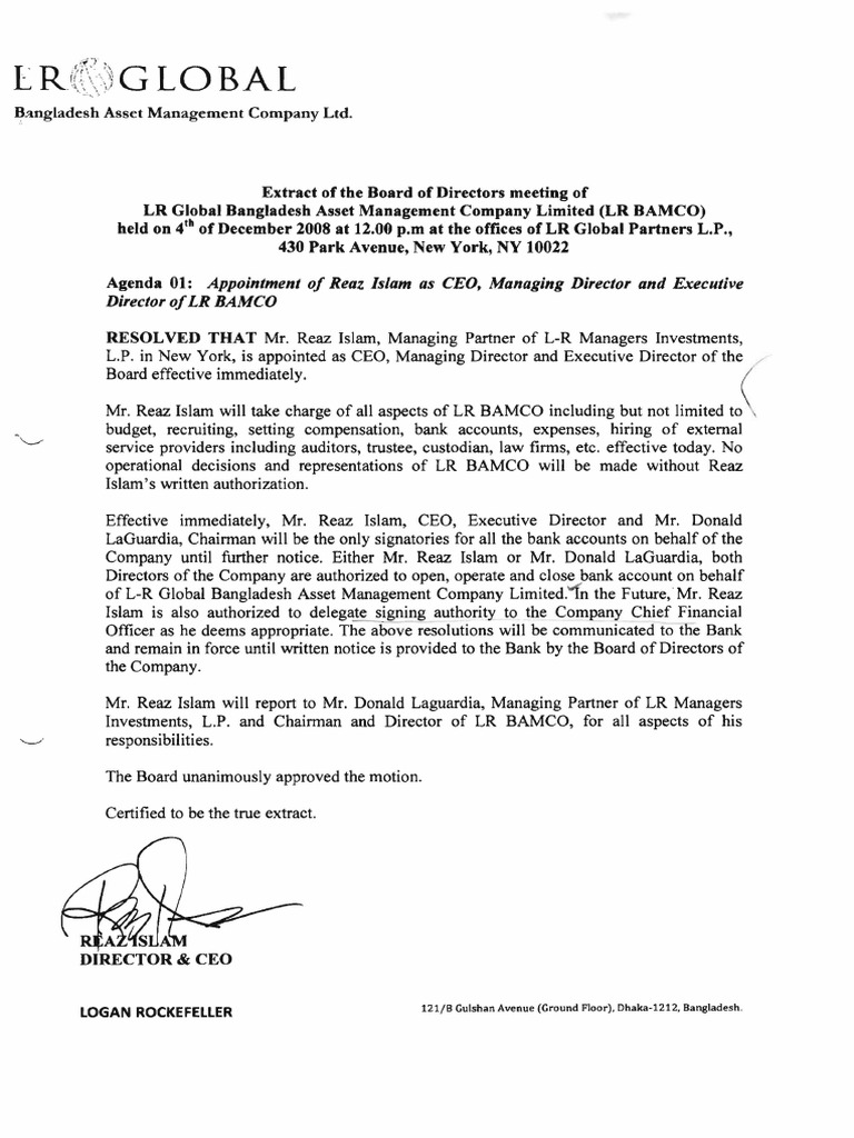 Board Resolution - Power of Attorney | PDF | Law
