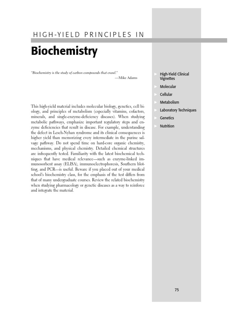 High Yield Biochemistry PDF | PDF | Lipoprotein | Dna Replication