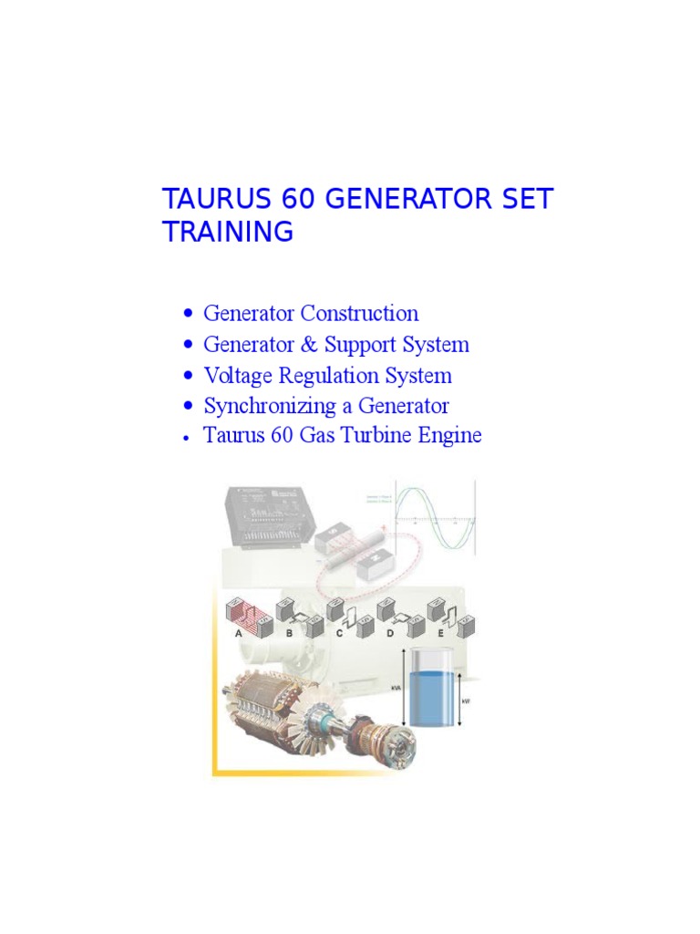 Taurus 60 Generator Set Training | PDF