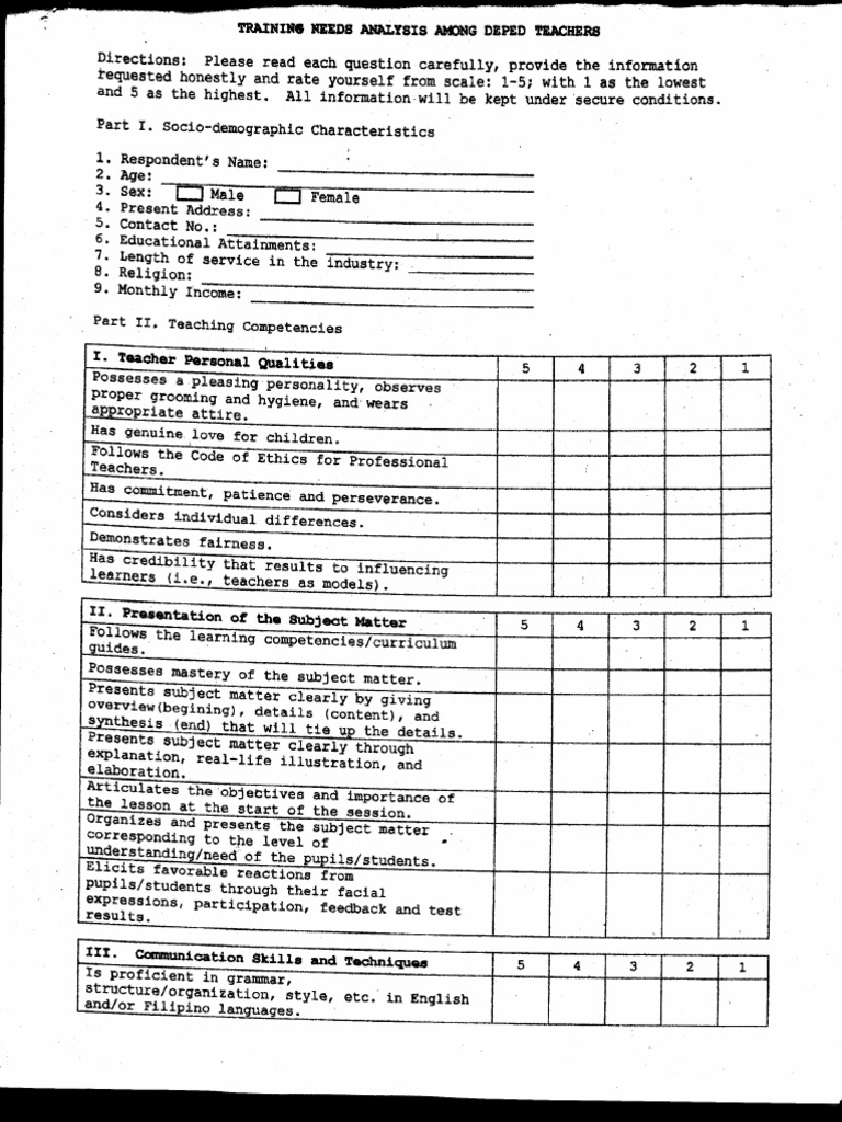 Analyzing Teacher Training Needs | PDF | Educational Assessment ...