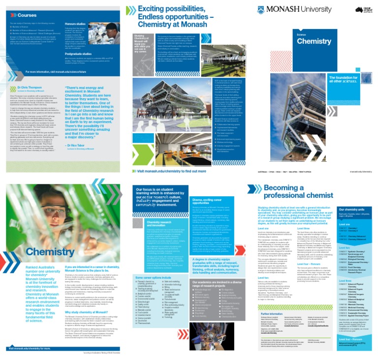 Monash Science Chemistry Brochure 2015 | Academic Degree | Chemistry