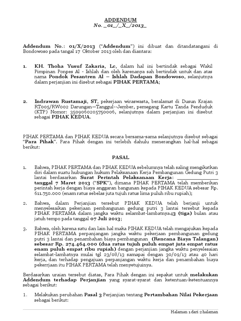 Contoh Addendum | PDF