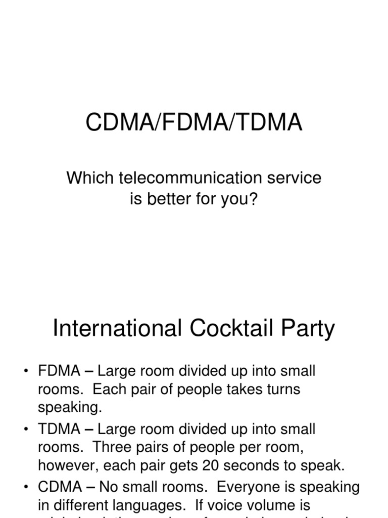 Tdma Fdma | PDF | Code Division Multiple Access | Channel Access Method